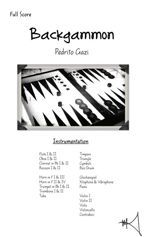 Backgammon By Pedro Gazi Sheet Music For Full Orchestra At Sheet Music