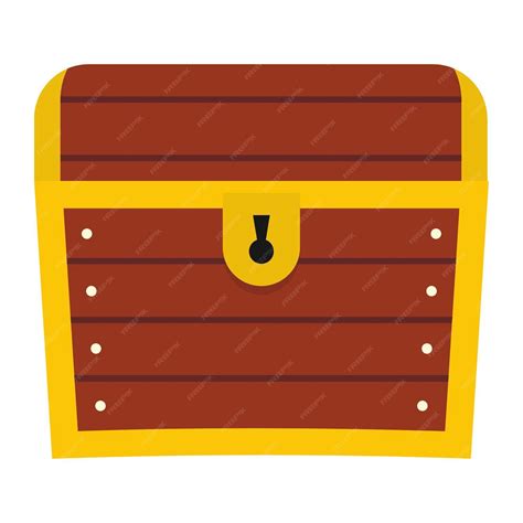 Premium Vector A Cartoon Image Of A Wooden Chest With A Lock