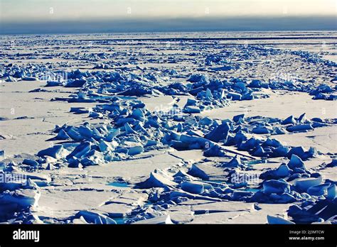 Hummocky Field Near North Pole Toroses Up To Ten Meters High Over Ice