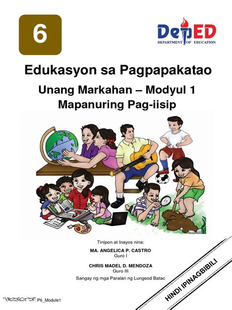 Esp 6 Q1 Module 1 Mapanuring Pag Iisip Edisyon 2 1 Watermark Uploaded Pdf