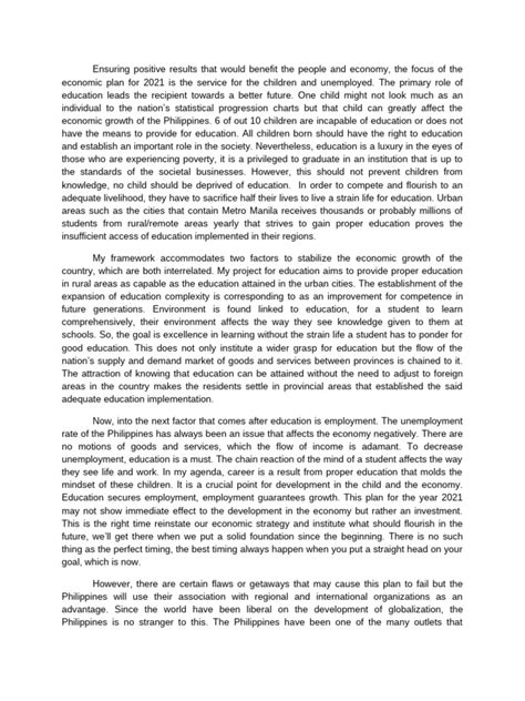 Script For The Economic Framework 2021 Done Pdf Unemployment