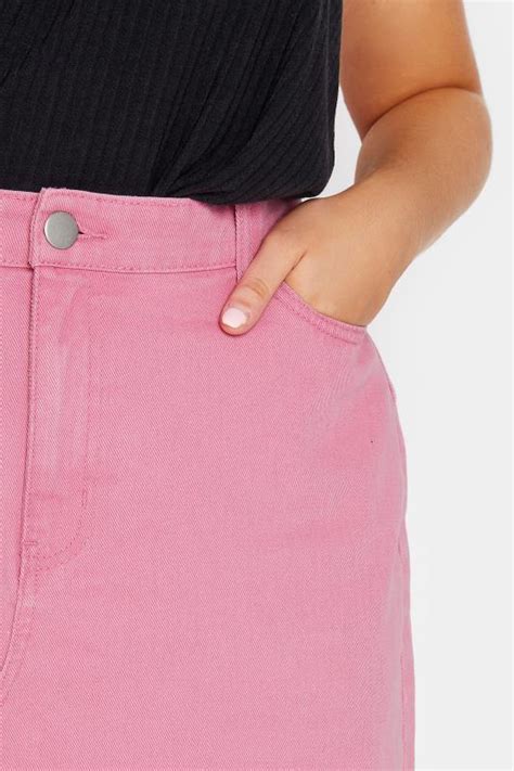 Yours Plus Size Pink Denim Skirt Yours Clothing