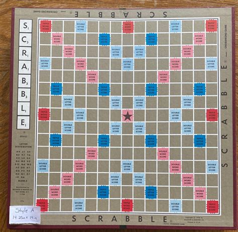 Vintage Scrabble Board 1425in X 14in Original Style With Red Border