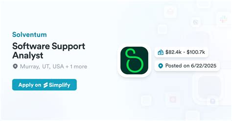 Software Support Analyst Solventum Simplify Jobs