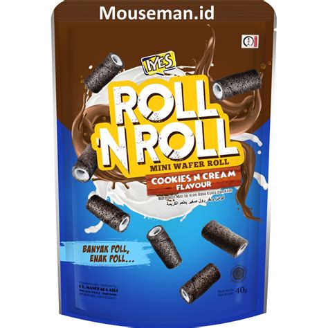 Iyes Roll N Roll Mini Wafer Roll Cookies N Cream Flavor 25ggr Shopee
