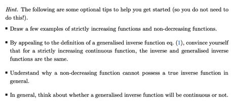 Solved Question 4 Generalised Inverse Function 10 Marks