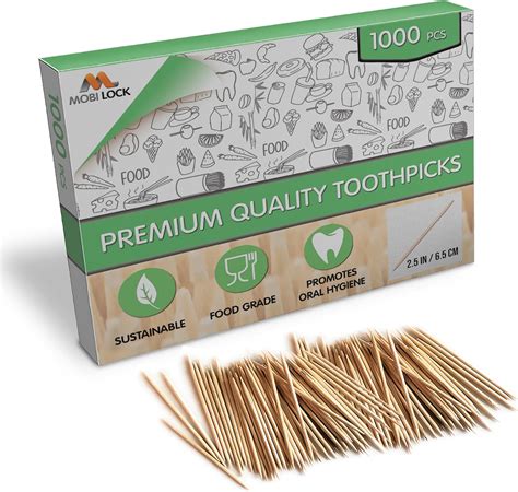 1000 Pcs Bamboo Toothpicks Double Pointed Wooden Picks
