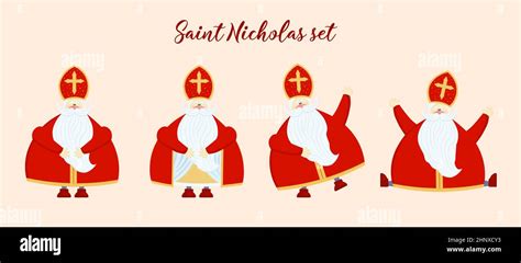 Saint Nicholas Celebrate The Holidays Isolated On White Background