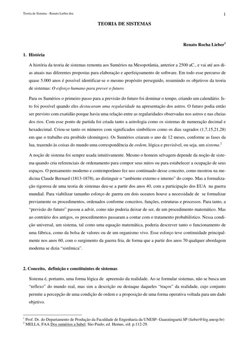 Pdf Teoria De Sistemas