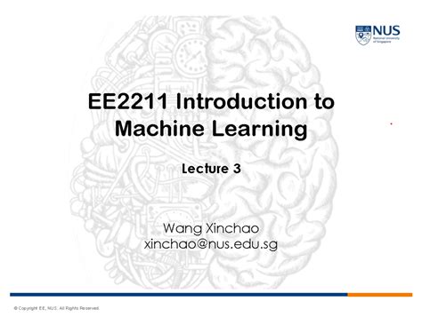 Ee2211 Introduction To Machine Learning Lecture 3 Key Concepts And