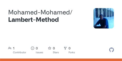 Github Mohamed Mohamedlambert Method