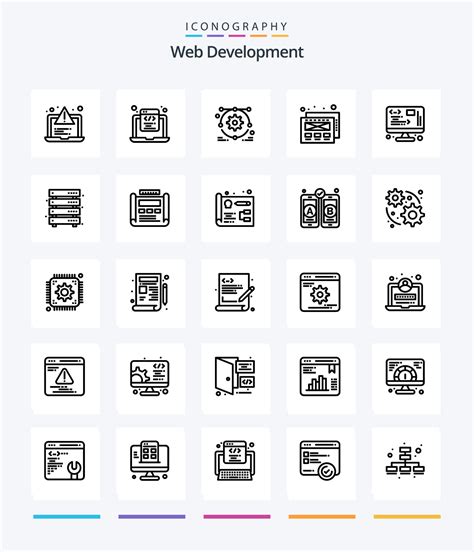 Creative Web Development 25 Outline Icon Pack Such As Web Development Web Data Mockup Design