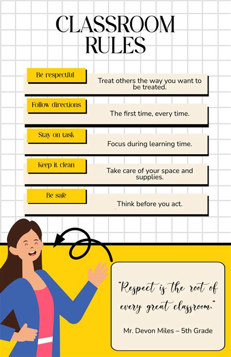 Free Kindergarten Classroom Rules Poster Template To Edit Online