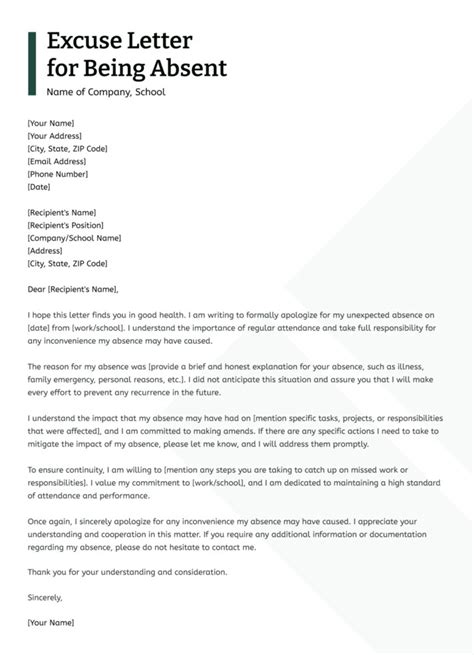 Free Excuse Letter Templates Clickup