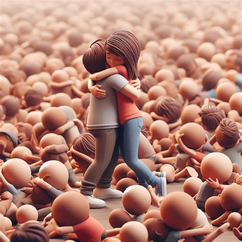 Día Nacional Del Abrazo Las Imágenes De Ia De Dos Personajes