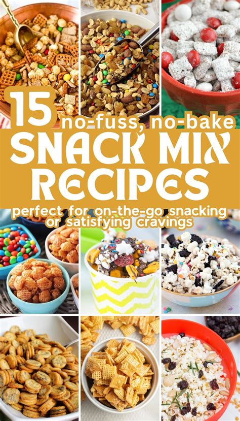 15 Delicious No Fuss No Bake Snack Mix Recipes Snack Mix Recipes