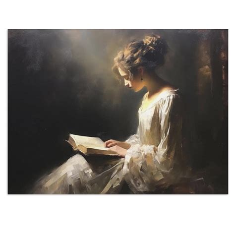 Avoi Unframed Wall Art Vintage Decor Classical Reading Woman Portrait