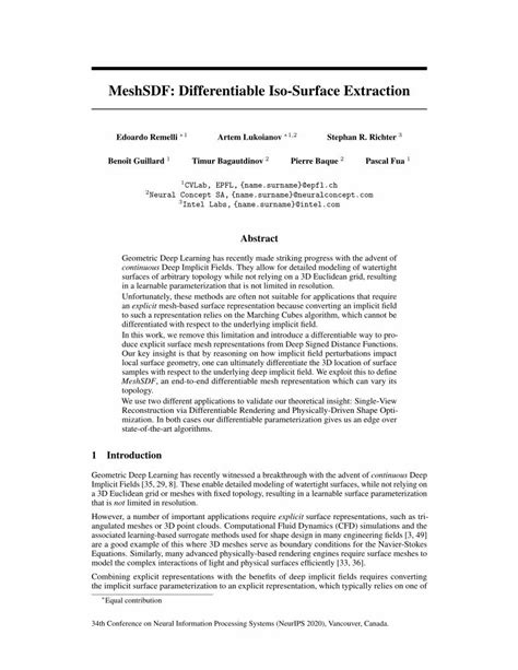 Pdf Meshsdf Differentiable Iso Surface Extraction Dokumen Tips