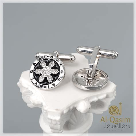 Branded Black Silver Cufflinks Al Qasim Jewellers Men Accessories
