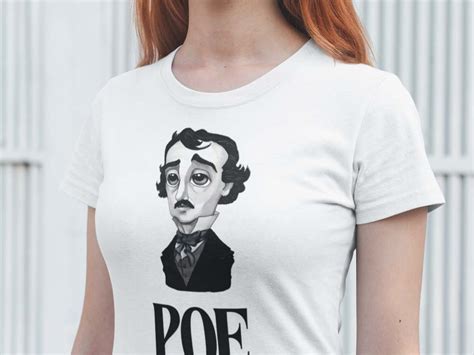 Edgar Allan Poe Caricatura Polera Mujer Inkiscl