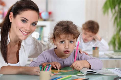 Lehrer Und Ihre Schüler Stock Bild Colourbox