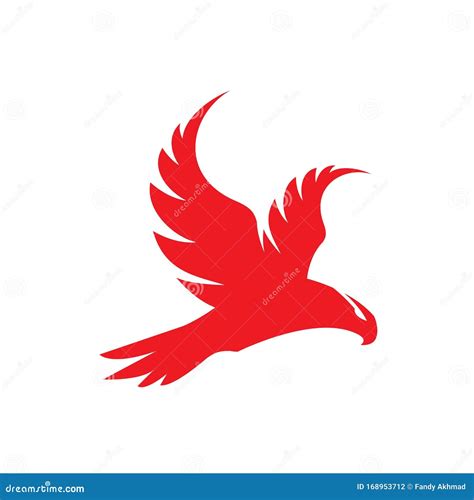 Red Hawk Falcon Eagle Vector Logo Design Icon Illustration Template