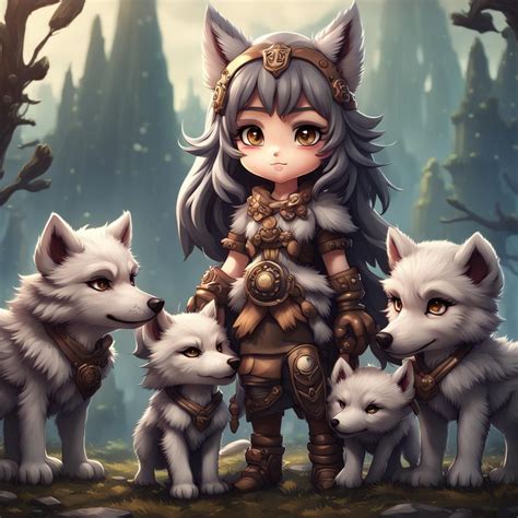 Anime Chibi Wolf Girl