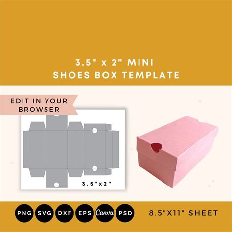 Mini Shoe Box Template Svg Mini Shoe Box Template Svg Png