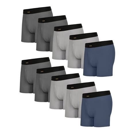 Rustler Everyday Comfort Boxer Briefs For Men Large Charcoal Ultimate