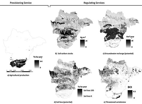 Maps Of Ecosystem Services Supply A Cultivated Crops