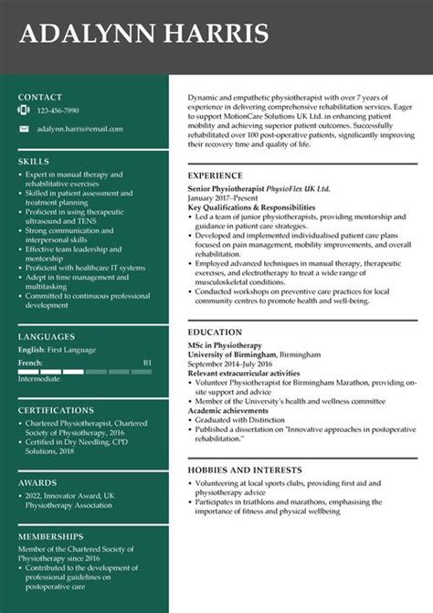 How To Write A Physiotherapist Cv Guide And Example