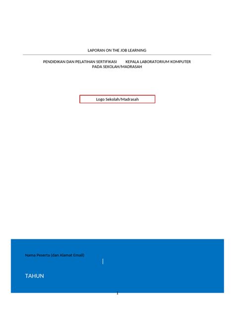 Template Laporan Ojl Kalab Komputer Pdf