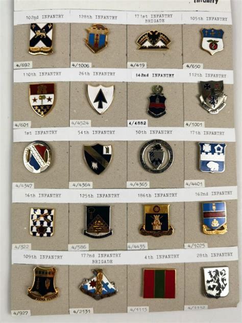 Us Army Unit Crest Collection 20 X Infantry 12000
