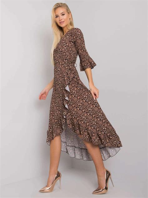 Черна шарена рокля с волани Williamson Och Bella Selected