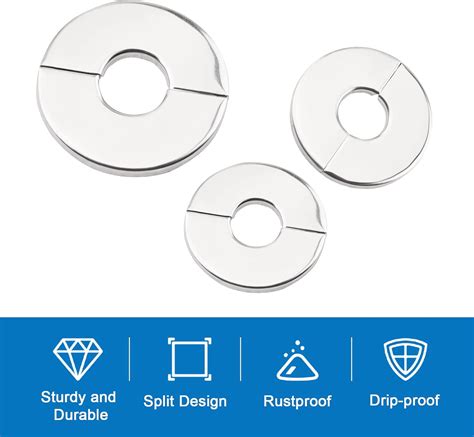 Increway Wall Split Flange 4pcs Stainless Steel Round Escutcheon Plate Split Flange Replacement