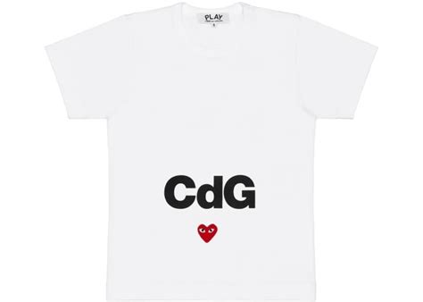 Cdg Play T Shirt White Official Cdg Heart Logo Fashion Tee Comme