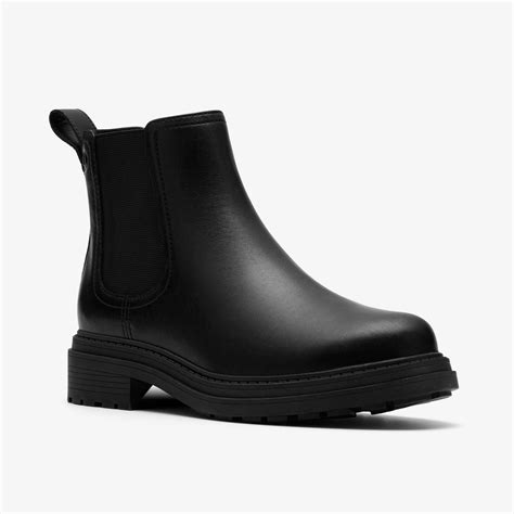 Womens Orinoco 3 Lane Black Leather Chelsea Ankle Boots Clarks