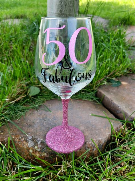 Products 50th Birthday Glass 50th Birthday T Glitter Wine