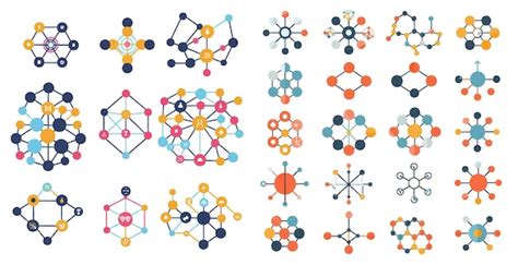 Premium Vector Biology Connecting Logos Dna Connect Diagram Molecules