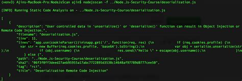 Github Lingnetnodejsscan Nodejsscan Is A Static Security Code