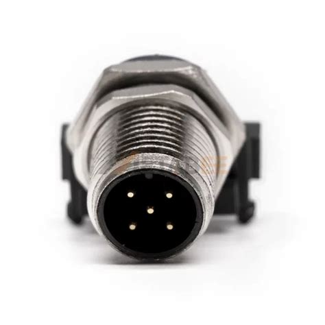 M12 5 Pin A Coded Male Right Angle Connector For Pcb Metabeeai