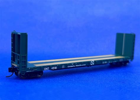 526 70t Bulkhead Flatcar Ontario Northland Green