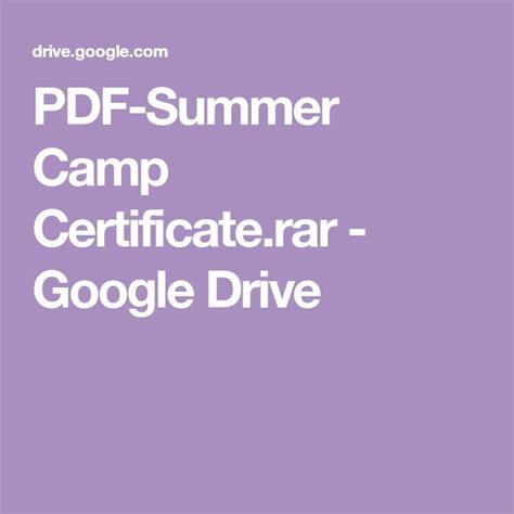 Summer Camp Certificate Pdf