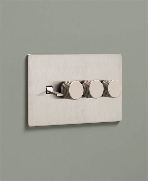 Silver Combo Switch 1 Toggle 3 Dimmer Dowsing And Reynolds