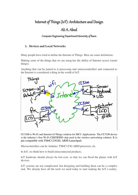 Pdf Internet Of Things Iot Architecture And Design