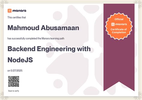 Im Thrilled To Announce That Ive Successfully Completed Backend