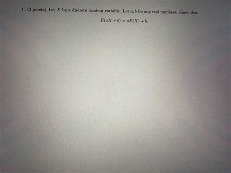 Solved Points Let X Be A Discrete Random Variable Chegg Com