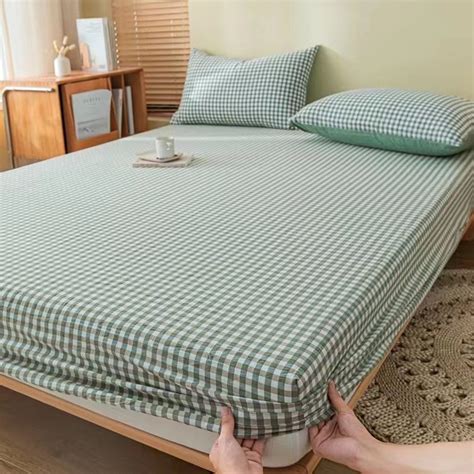 Gingham Twin Sheet Soft Brushed Microfiber Plaid Twin Bed Sheets Grid Sheet With Deep Pocket