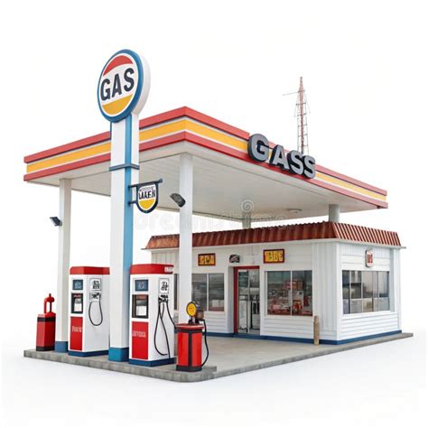 Cartoon Gas Station Clipart Gas Station Vector Clip Art Illustrations