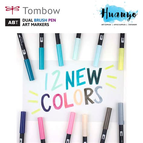[new Pastel Series Color] Tombow Abt Dual Tips Drawing And Calligraphy Colour Brush Pen Per Pcs